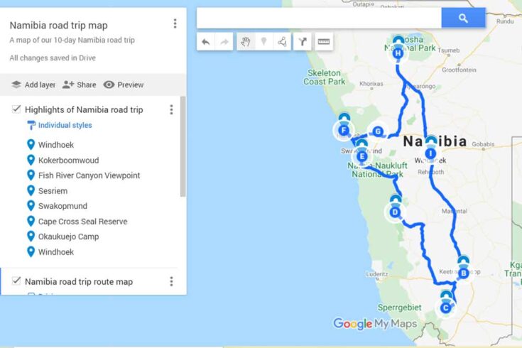 Namibia road trip - the ultimate 2025 itinerary, +Map